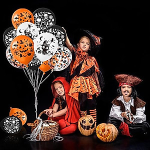 60Pack Halloween Balloons, Halloween Orange Black Confetti Balloons for Party, 12 Inch Balloons for Halloween Celebration Party Decorations