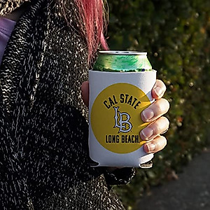 California State University Long Beach Dirtbags logo Can Cooler - Drink Sleeve Hugger Collapsible Insulator - Beverage Insulated Holder
