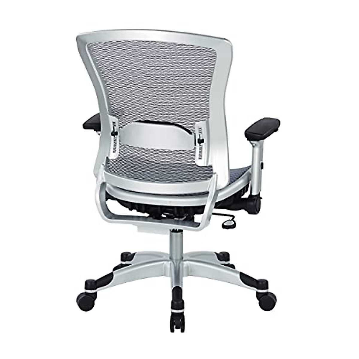 Space Seating 317 Series Executive Light Air Grid Office Chair with Breathable Mesh Back, Lumbar Support, 2-to-1 Synchro Tilt Control and Adjustable Tension, Platinum Finish