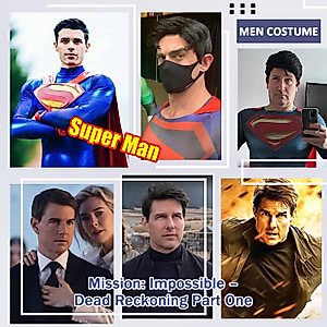 Creamily Mens Wig Short Hair, Mens Hair Replacement Wigs Realistic Mens's Black Wig for Men Synthetic Hair Full Wig for Male Guy Christmas Daily Wear