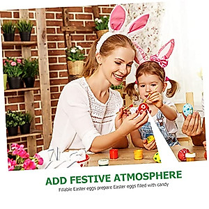 ibasenice 50pcs Easter Eggs Easter Eggs for Painting Kids Decor Arts and Crafts for Kids Surprise Toys for Children Easter Simulation Egg Plastic White Easter Small Egg Party Supply Blank