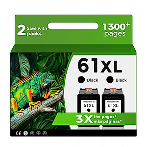 Relcolor HP61 XL Ink Cartridge for HP 61 61XL Black for Envy 4500 5530 4502 5534 5535 Deskjet 2540 2050 3000 3050 1000 1510 1512 1010 1050 1056 OfficeJet 4630 4635 2620 Series Printer