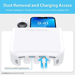 TotalMount Hole-Free Remote Holder – Eliminates Need to Drill Holes in Your Wall (for 2 or 3 Remote Controls – White – Quantity 1)