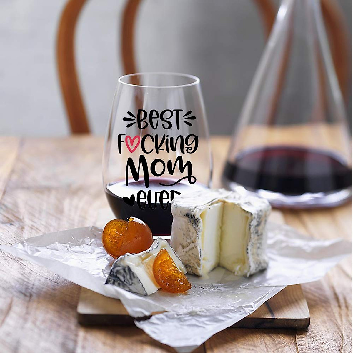 Perfectinsoy Funny Mom Gifts, Best Mom Ever Wine Glass, Mother's Day Gifts for Her, Women, Wife, Sister, Boss, Colleague, Mom, New Mom, Mother, Aunt, Grandma, Grandmother, Birthday Gift for Mom