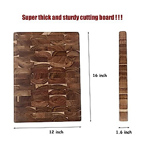 Kitory Heavy Duty Cutting Boards - Large Size Acacia Wood Board Corrosion Resistance High Toughness - Ultra Thick Kitchen Cutting Board - Ideal for Chopping Bones, Cutting Meat, Vegetables, Fruits