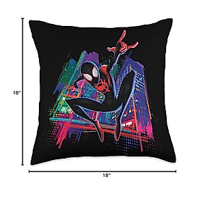 Marvel Spider-Man Miles Morales Graffiti City Throw Pillow