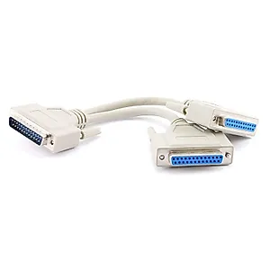 CablesOnline 8 inch DB25 Parallel Male/Dual Female Y-Splitter Printer Cable (YS-005)