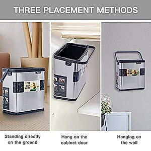 Vonsamge Universal Cat Litter Scoop Holder, Stainless Steel Small Trash Can.