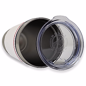 LaserGram 20oz Vacuum Insulated Tumbler Mug, Flag of Texas, Personalized Engraving Included (Faux Leather, Baseball Style)