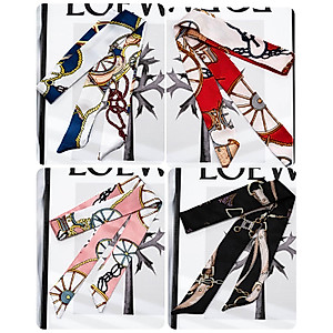 JELIEE 6 Pack Scarf Bags for Women Handbag Scarfs Band Narrow Scarf Hair Neck Scarf Neckerchief Scarf Head Wrap Fashion Gifts for Women