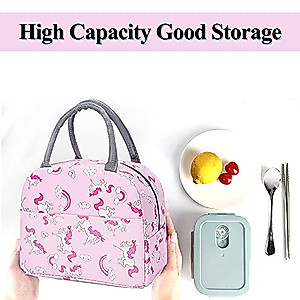 WishLotus Insulated Lunch Bag, Oxford Cloth Lunch Box Water-Resistant Tote Bag Leak-Proof Thermal Lunch Organizer for Men Women Girls Children Outdoor Picnic School Work (Horse)