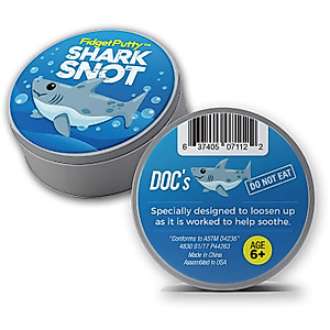 Gears Out Shark Snot Fidget Putty Stress Relief Cool Shark Ideas for Kids Stocking Stuffers for Boys and Girls Weird White Elephant Ideas Fidget Toys Blue Therapy Putty