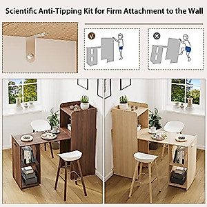 Tangkula Extendable Computer Desk for Small Space, Reversible Home Office Desk with Anti-Tipping Kit, Folding Study Writing Desk, Pull-Out PC Laptop Workstation Desk, Brown/Natural (Natural)