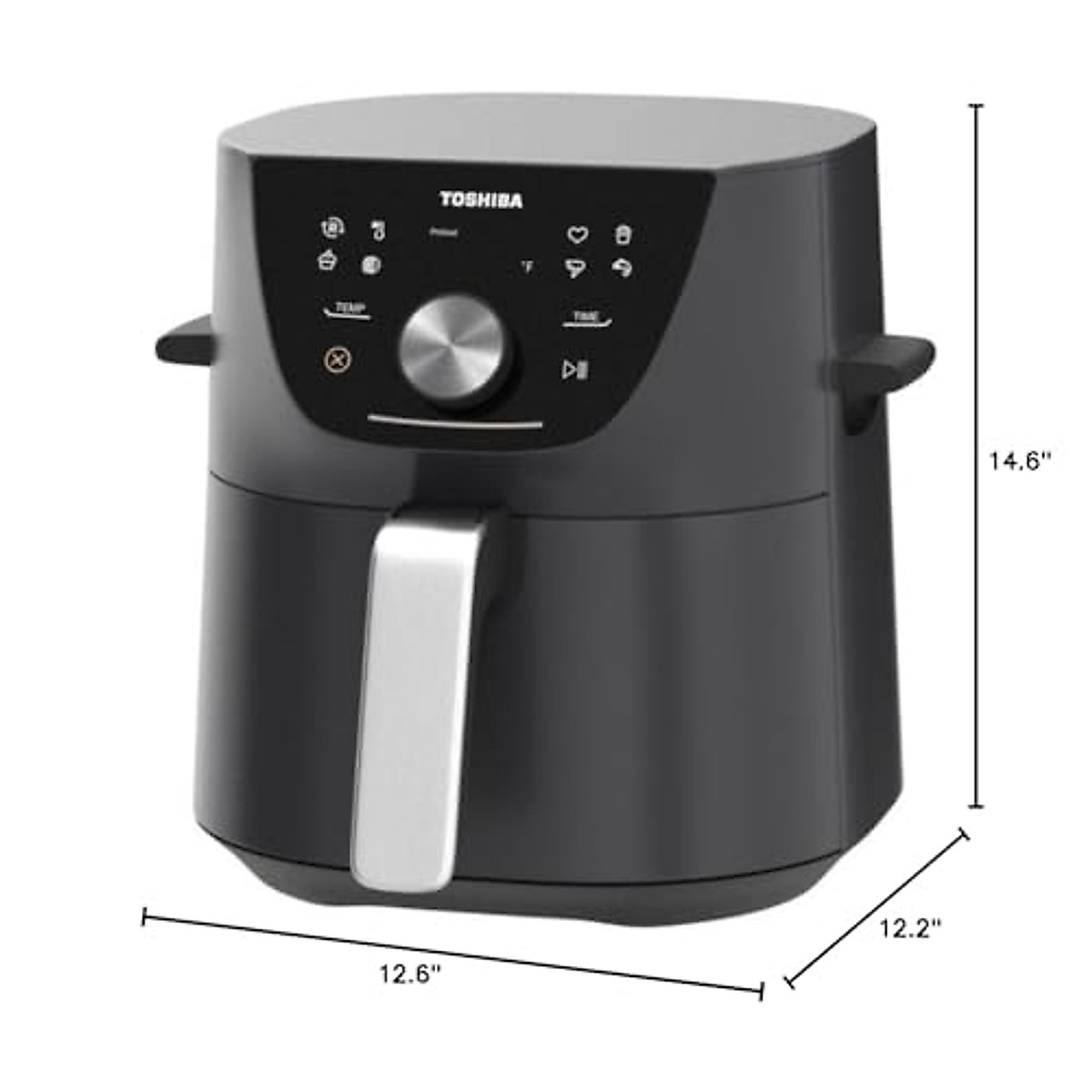 Toshiba 5.5QT Air Fryer Heat-Q Technology, Quick and Easy Meals, 8 Preset Menus and Menu-IQ Function, 1°F Precision, 90% less oil, Double-sided Handles Easy Carrying