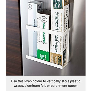 Yamazaki Home Magnet Wrap or Aluminim Foil Holder - Kitchen Storage, Magnetic Organizer - Steel