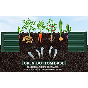 SONFILY Raised Garden Bed Outdoor,Raised Garden Bed for Gardening Garden Boxes Outdoor Metal Raised Garden Beds Galvanized Outdoor,6x3x1ft Green with 2 Packs Plant Support and 1 Pack Glove.