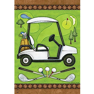 Briarwood Lane Golf Spring Garden Flag Cart Clubs Sports 12.5" x 18"
