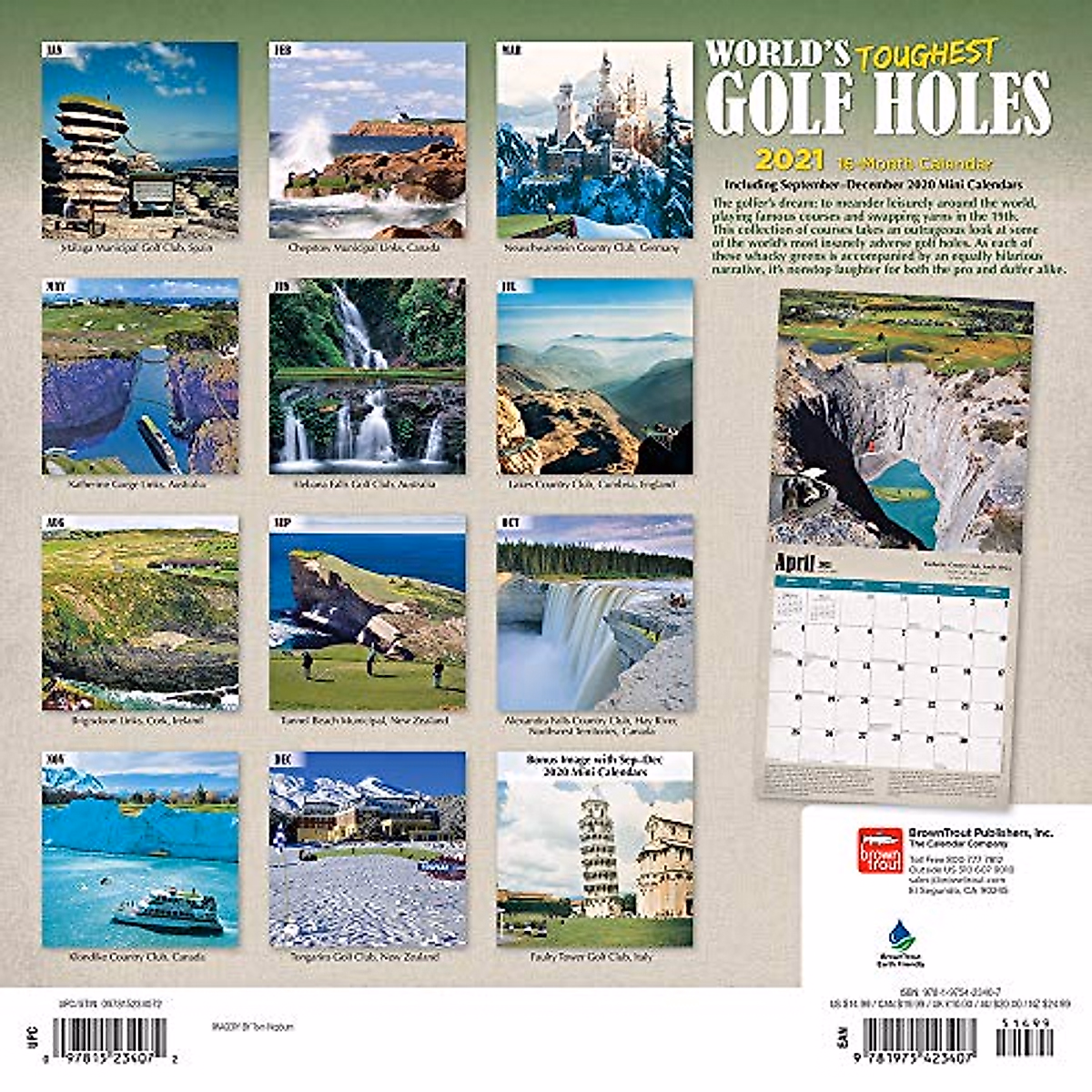 World's Toughest Golf Holes 2021 Calendar