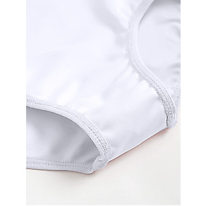 Stelle Leotard for Girls Toddler Ballet Leotards Dance Gymnastics Outfits with Bow Back (White, 5T)