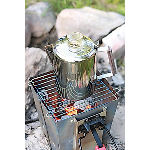 Tops 55705 Rapid Brew Stovetop Coffee Percolator, Stainless Steel, 2-12, 12-Cup, No Color