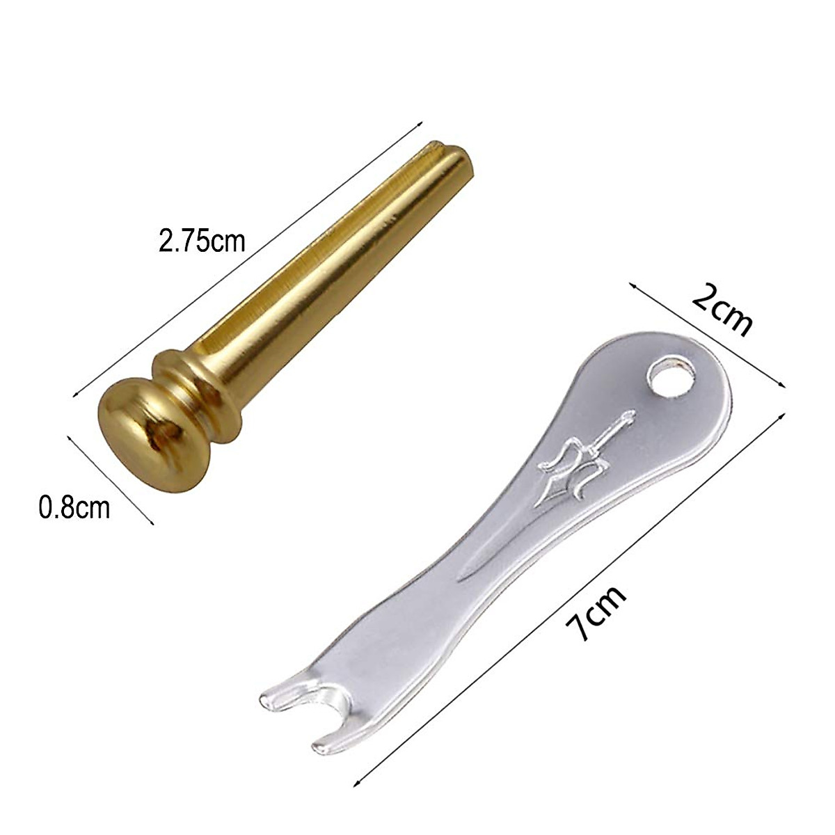 Amadget Guitar Bridge Pins 6pcs Brass Endpin for Guitar With Guitar Bridge Pin Puller