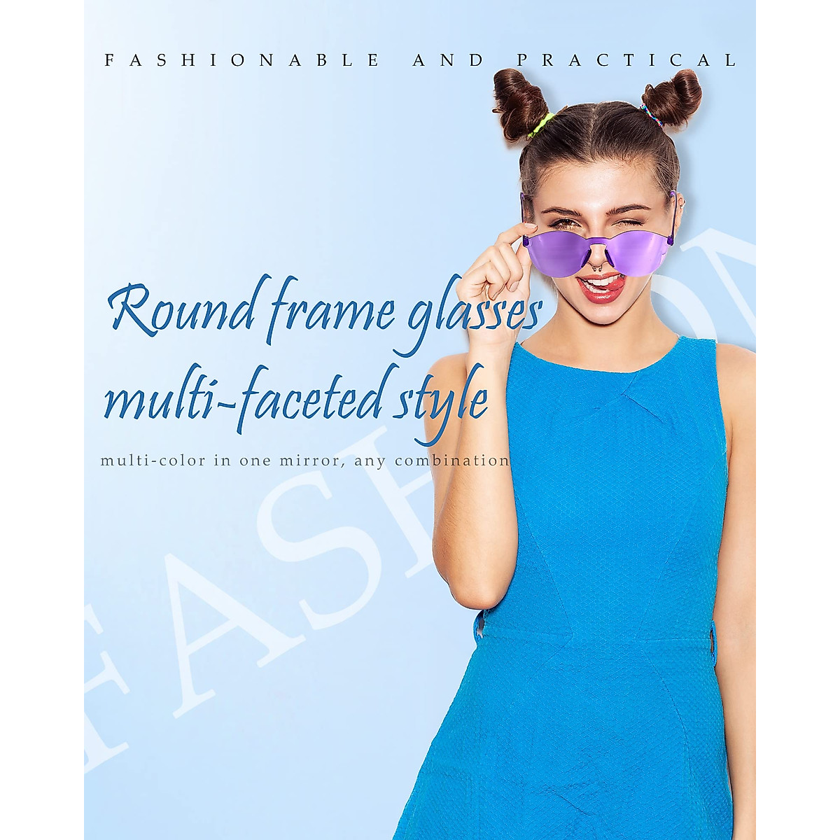 40 Pairs Round Rimless Sunglasses Colored Glasses Colorful Transparent Glasses Candy Color Tinted Eyewear Party Sunglasses