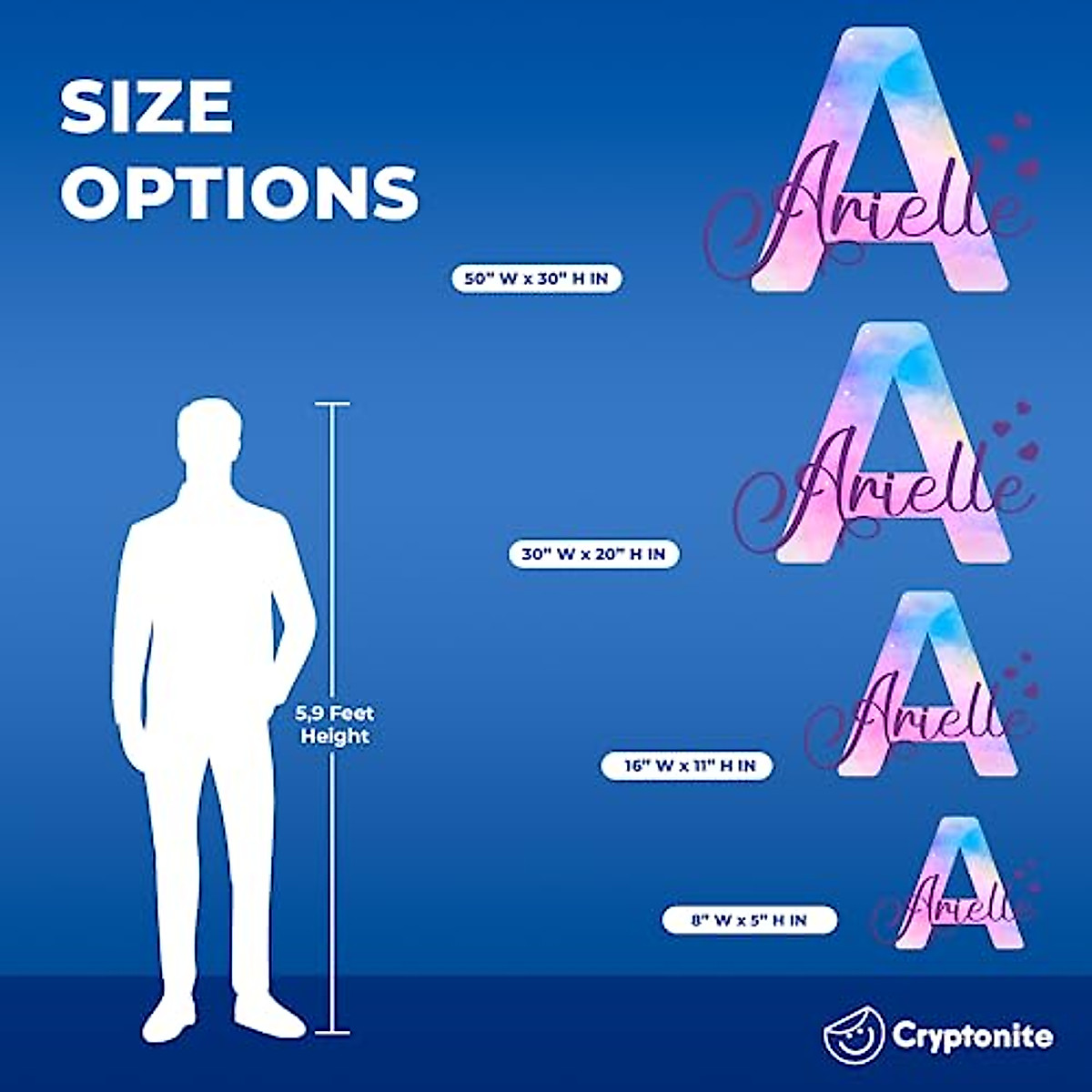 Multiple Font Wall Decor Bright Letter and Shimmer Colors I Custom Name & Initial I Baby Girl I Nursery Wall Decal for Baby Room Decorations I Wall Sticker for Bedroom I Multiple Options for Customization