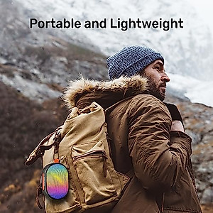 PUNKWOLF Bluetooth Speakers, Wireless Portable Speaker with RGB Lights, Compact Size, Dual Pairing, HD Sound, TWS, Waterproof, Suitable for Mobile Phones, Tablets and Laptops
