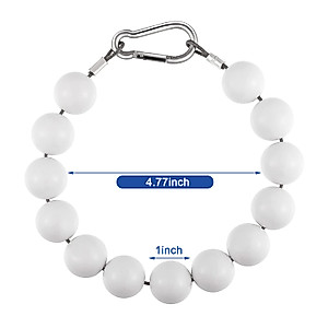 2 Pieces Flagpole Retainer Ring Flag Pole Accessories Beaded Flag Mount Rope Retainer Ring Keep Flag Close to Pole Counterweight Set with Steel Cable for Internal External Halyard Flagpole (White)