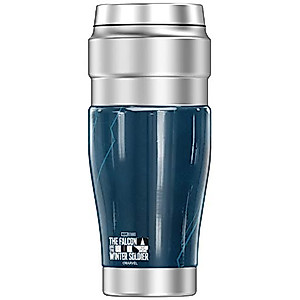 THERMOS Marvel - The Falcon And The Winter Soldier Winter Soldier Blue Pose STAINLESS KING Stainless Steel Travel Tumbler, Vacuum insulated & Double Wall, 16oz