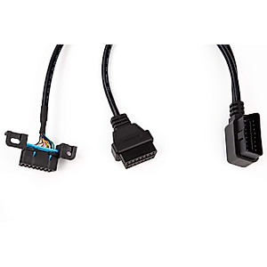 YPP Angled 16pin OBD II Splitter Extension Cable Car Indash Power & Data Cable for GPS Tracker Scan Tool