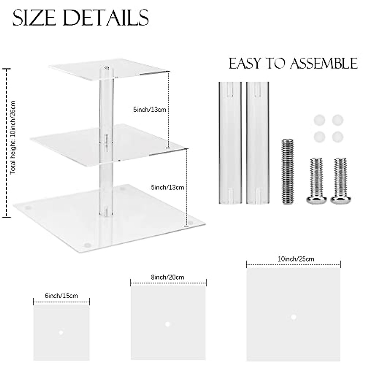 Cupcake Stand, Othran Cupcake Tower 2 Sets, 3 Tier Acrylic Cupcake Display Stand Cupcake Holder for Wedding, Birthday, Theme Party, Baby Shower, Christmas