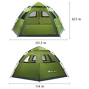 Moon Lence Instant Pop Up Tent Family Camping Tent 4-5 Person Portable Tent Automatic Tent Waterproof Windproof for Camping Hiking Mountaineering