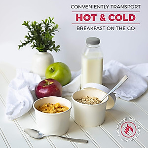 NYHI Kraft 50 Pack 16 oz White Paper Bowls Soup Storage Containers With Lids Insulated Take Out Disposable Food Storage Cups For Hot Cold Foods To Go Bowls With Vented Lids