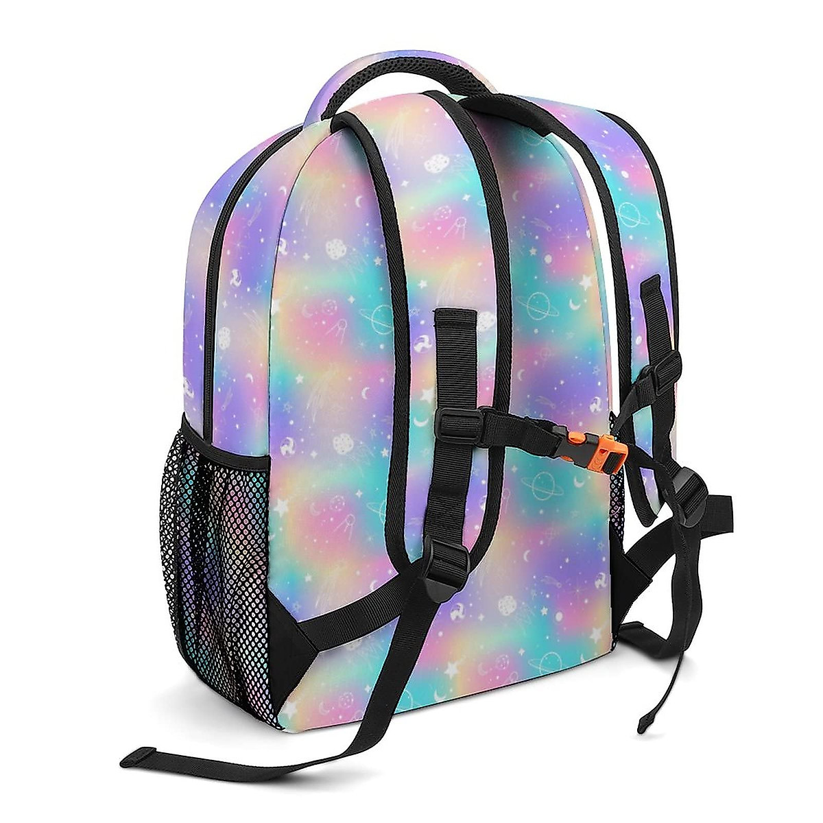 Custom Galaxy Rainbow Unicorn Backpack Personalized Name Text Backpack Daypacks Customized BookBags School Bag for Student Boys Girls