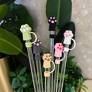 Horsdo 10mm Straw Cover for Stanley Cup,Dust-Proof Straw Cap Toppers,Reusable Silicone Soft Protector Cover for 0.4 inch/10mm Straws