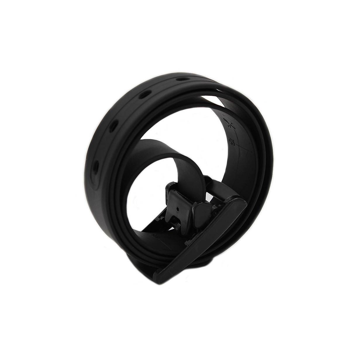 XINMELISHANG 115x3.5cm Unisex Women Men Adjustable Rubber Silicone Belt with Plastic Buckle (Black)