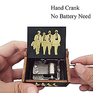 Beatles music box, wooden hand-cranked music box, wooden toys for star fans, gifts for boyfriends and kids, Valentine's Day, birthdays, Halloween and Christmas. (Beatles song)
