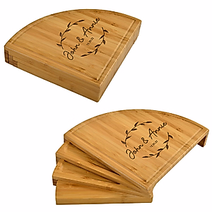 Picnic at Ascot Personalized Engraved Cheese/Charcuterie Board - Innovative Patented Design enables All in One Storage