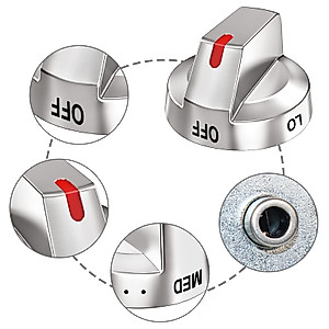 [Upgraded] DG64-00473A Stove Knobs Compatible with Samsung Gas Range, Reinforced Stainless Steel Protection Power Ring, Ultra Durable Control Knobs Replacement for Samsung Stove Burner Oven (5 Pack)