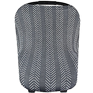 Baby Car Seat Cover Canopy and Nursing Cover Multi-Use Stretchy 5 in 1 Gift "Canyon" by Copper Pearl