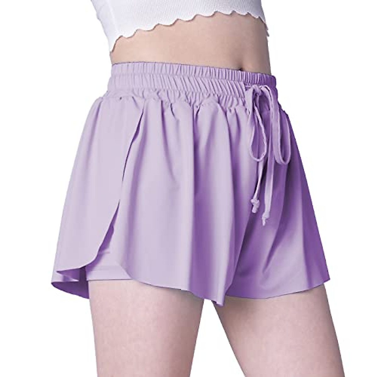 Flowy Shorts Girls Butterfly Shorts Girls Athletic Shorts Kids Butterfly Shorts Toddler Youth with Liner 2-in-1 Running,Active