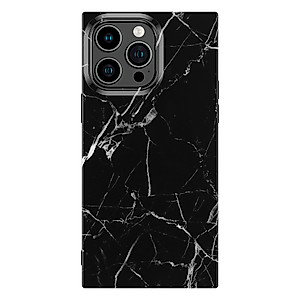 Cocomii Square Case Compatible with iPhone 11 Pro Max - Luxury, Slim, Glossy, Natural Patterns, Timeless Marble, Easy to Hold, Anti-Scratch, Shockproof (Black)
