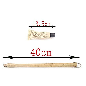 Censmart BBQ Mop Set - Wood 18 Inch Basting Mop and 3 Extra Replacement Head, 304-Stainless Steel BBQ Grill Basting Brush with 100% Natural,Apply Barbecue Sauce, Marinade or Glazing,Dish Mop Style