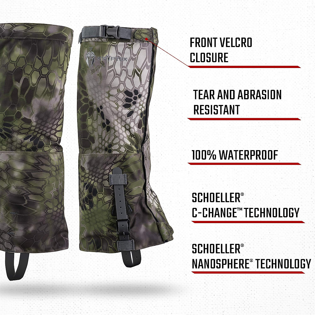 Kryptek Altitude Collection, Takur Gaiter, Waterproof Camo Boot Cover