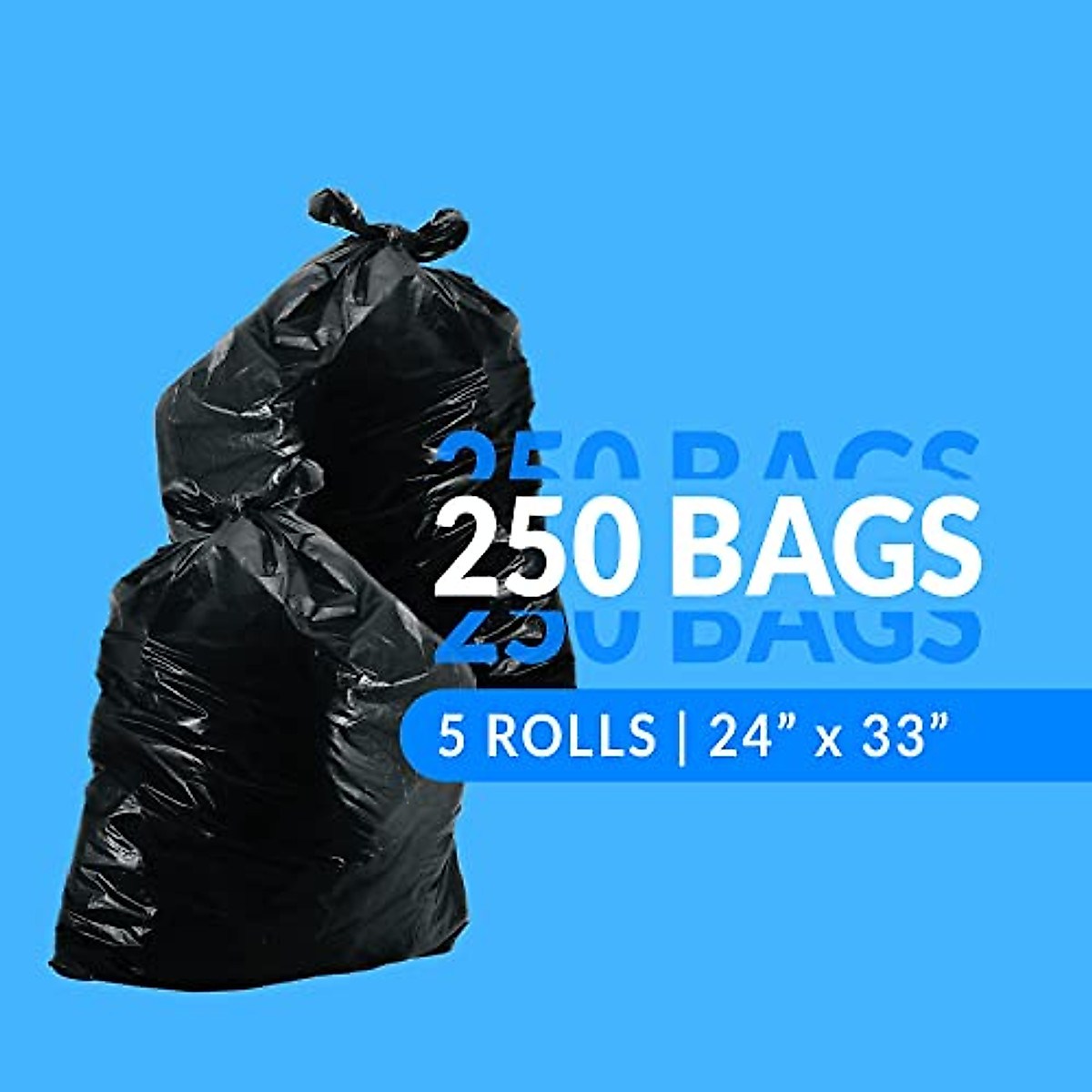 Reli. 13 Gallon Trash Bags, Black (250 Count) Tall Kitchen Garbage Bags 13 Gallon - 16 Gallon, Black Trash Can Liners