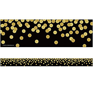 Teacher Created Resources Black Confetti Straight Border Trim (TCR8880)