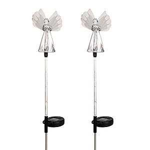 Cubular Angel Solar Garden Decor Lights Waterproof discolor Outdoor Decorative Pathway Stake Lights Yard Lawn Courtyard cemetary Grave Decorations lamp Angel Statue Figurines