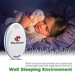 ELLASSAY Ultrasonic Pest Repeller - Pest Reject - Set of 2 Electronic Pest Control - Plug in Home Indoor Repellent - Get Rid of Mice, Roaches, Bugs, Fleas, Mosquitoes, Spiders, White
