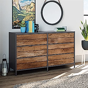 Sauder 427351 Boulevard Café 6 Drawer Dresser - Vintage Oak® Finish & Black
